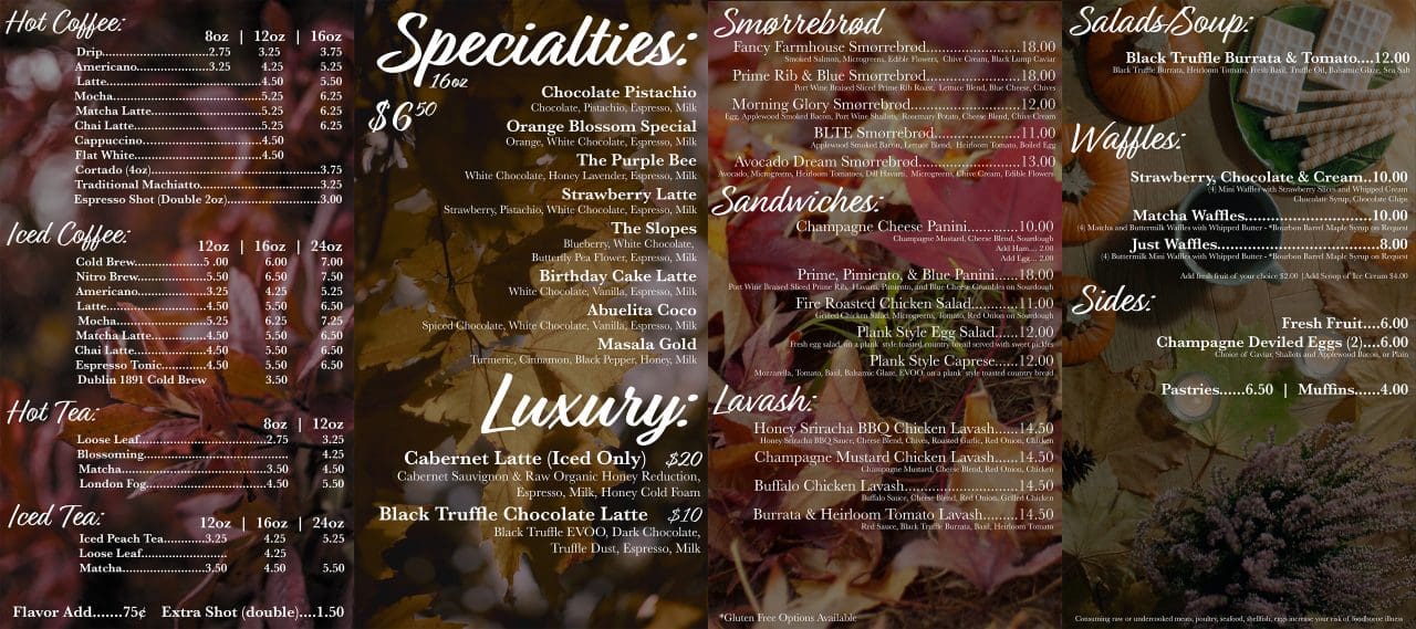 Menu | The Coffee Builders - Phoenix, AZ